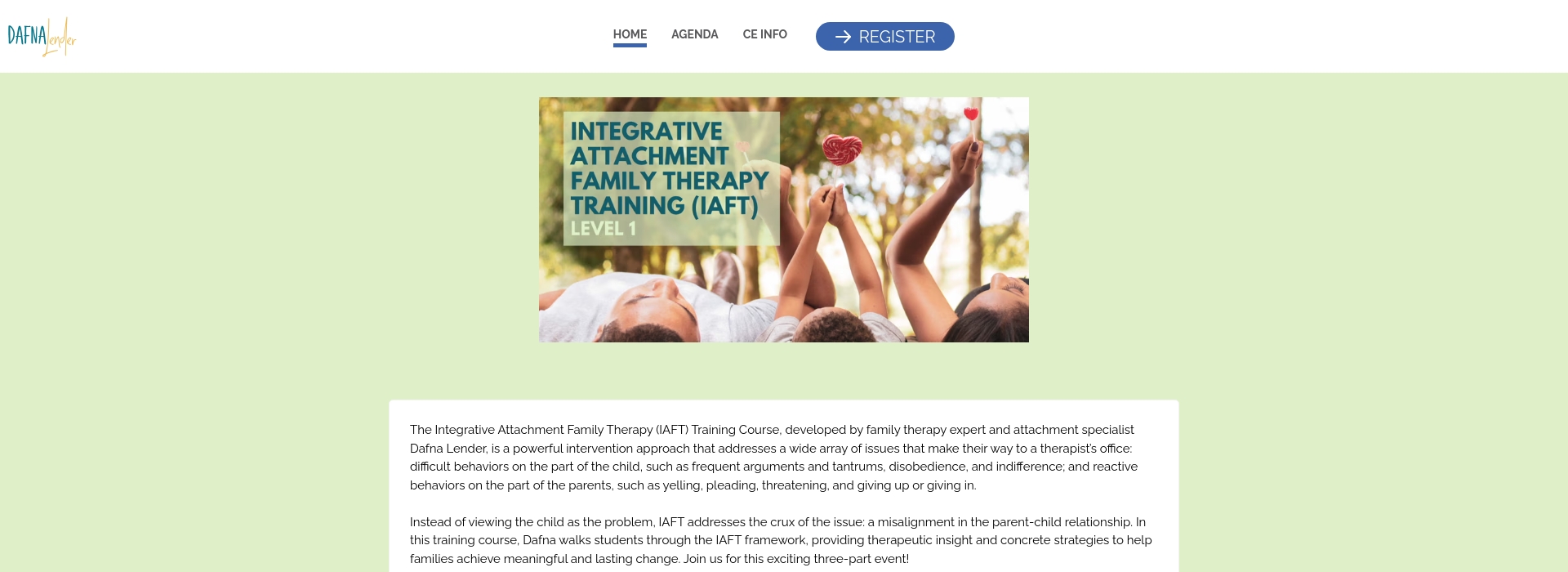 The Integrative Attachment Family Therapy (IAFT) Training Course - Level 1